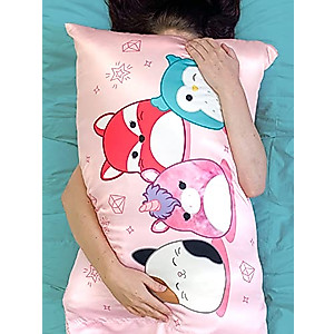Squishmallows Bedding Silky Satin Standard Beauty Pillowcase Cover 20x30 for Hair and Skin, by Franco