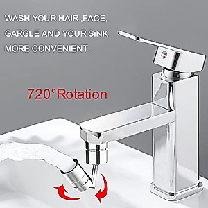 2 Mode 720 Degree Swivel Universal Faucet Splashback Sink Attachment, Kitchen and Bathroom Faucet Extender, Faucet washface Adapter（1pcs）