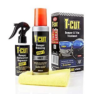 T-Cut Grey Car Bumper & Trim Treatment Kit Plastic Rubber Vinyl Colour Restorer