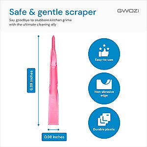 Plastic Scraper for Cleaning Small and Narrow Spaces - Multipurpose Scraper Tool Kitchen - Food, Gum, Dirt & Sticker Remover Tool 2 Pcs - Non Scratch Scraper for Cleaning Grill, Glass, Stove