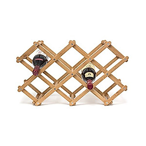 Lipper International Wine Rack, 20.25" W x 7.5" D x 14.5", brown