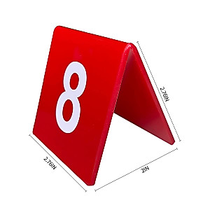 Table Numbers 1-10 Double Side White Numbers on Red Acrylic Table Numbers Table Tent Numbers For Wedding Reception