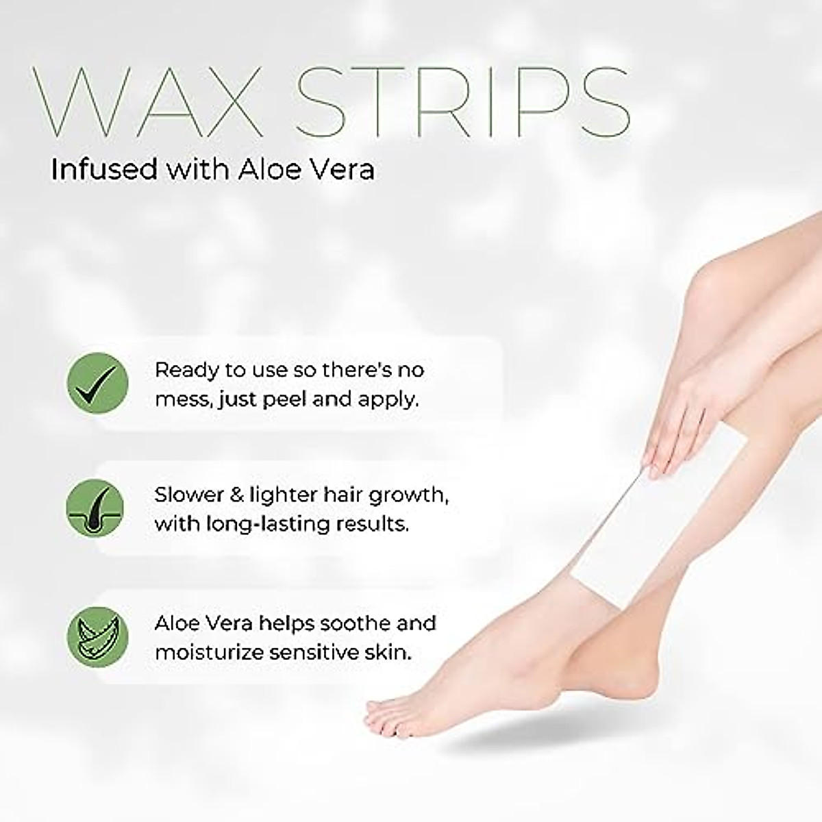 Amira Beauty - Wax Strips Infused with Aloe Vera Pre Applied Ready to Use Hair Removal Waxing Strips for Legs and Body Suitable for All Skin Types (32)