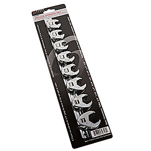 Sunex 9708 3/8-Inch Drive Fractional Crowfoot Flare Nut Wrench Set, 3/8-Inch - 7/8-Inch, Fully Polished, 8-Piece