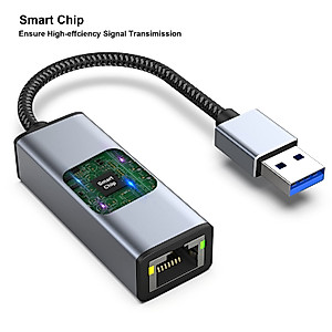 BENFEI Ethernet Adapter 2 Pack, USB 3.0 to RJ45 1000Mbps Gigabit LAN Adapter Compatible for MacBook, Surface Pro, PC with Windows11/10/8/7, XP, Vista, Mac[Aluminium Shell&Nylon Cable]