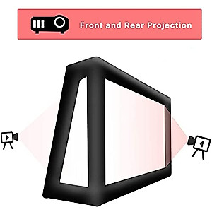 28 ft Inflatable Movie Screen Outdoor Incl Blower - Front and Rear Projection - Portable Blow Up Projector Screen for School, Churches, Grand Parties, Backyard Pool Fun
