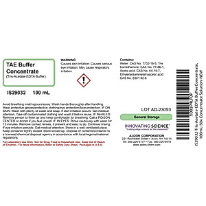 ALDON Innovating Science Tris-Acetate-EDTA Buffer Concentrate, 100mL - 50x Concentrate Solution - The Curated Chemical Collection