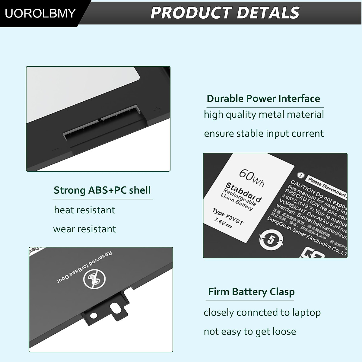 7480 F3YGT 2X39G 60WH Laptop Battery for Dell Latitude 12 7000 7280 7290 13 7000 7380 7390 P29S002 14 7000 7480 7490 E7280 E7480 E7490 E7290 E7380 Battery fits Dell 453-BBCF 451-BBYE KG7VF DM3WC DM6WC