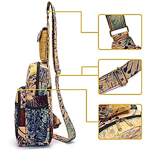 Women sling bag Elephant canvas large boho backpacks bohemian Crossbody Bag (purple yellow)