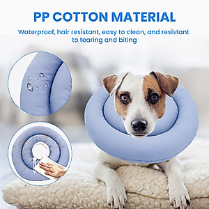DURAGS Dog Cone for Medium Dogs, Comfortable Adjustable Soft Dog Cone Replacement After Surgery，Suitable for Small and Medium Sized Dogs (Blue, L)