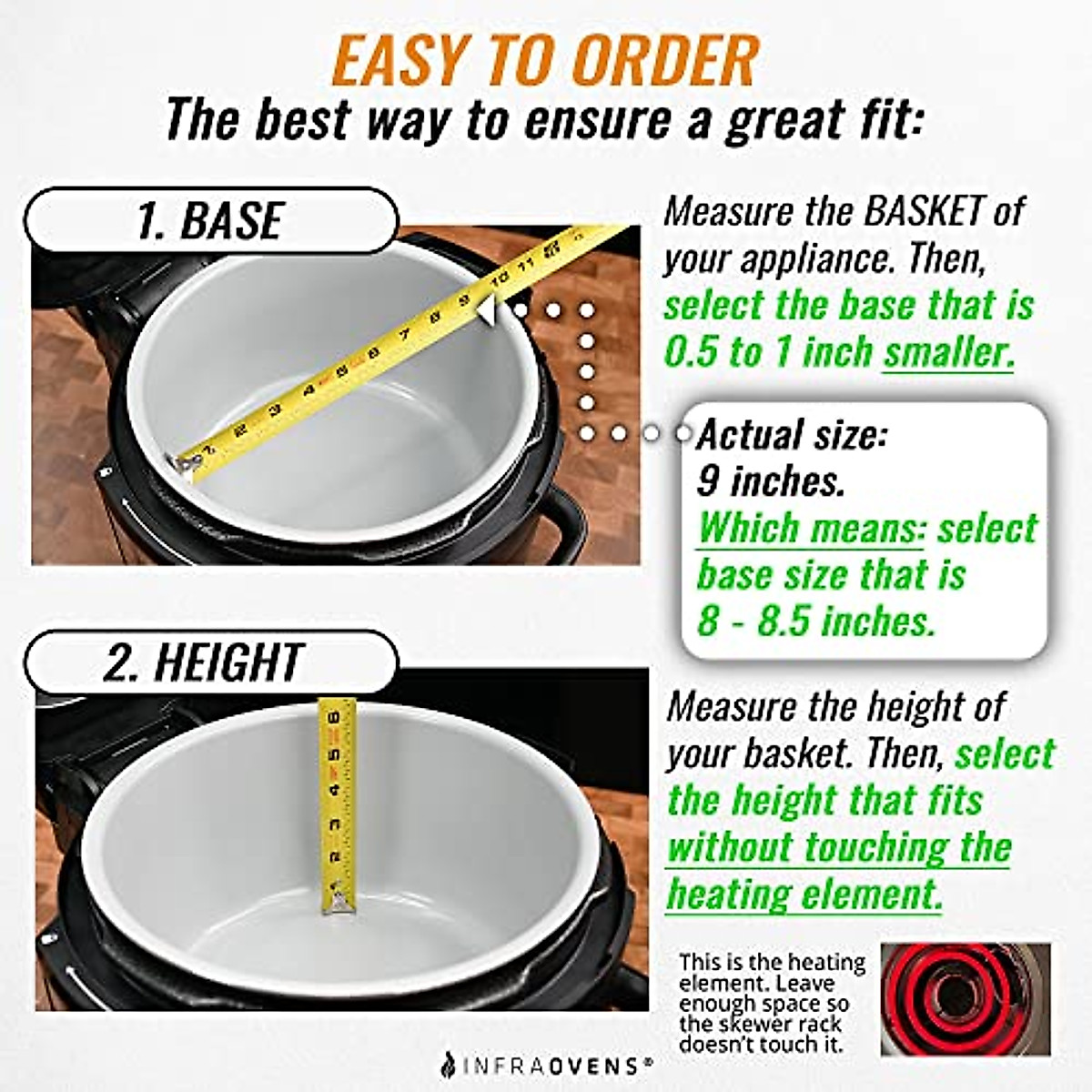 Air Fryer Rack Skewer Stand Compatible with Ninja Foodi Pressure Cooker, Instant Pot 6 quart, 8 quart, Cosori, Comfee, CHEF iQ +More, Kabob Airfryer Accessories Stainless Steel by INFRAOVENS