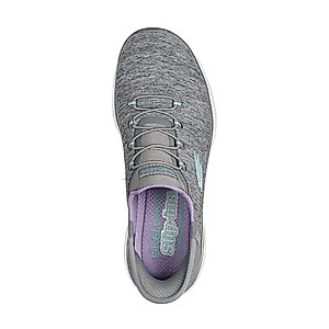 Skechers Women's Hands Free Slip Ins Summits Dazzling Haze Sneaker, Grey Mint, 8.5