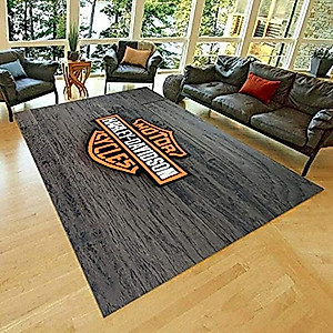 Motorcycle Harley Davidson Rug Carpet Area Rug Floor Carpet Living Room Home Decorative Special Design Washable Anti-Skid Base Indoor