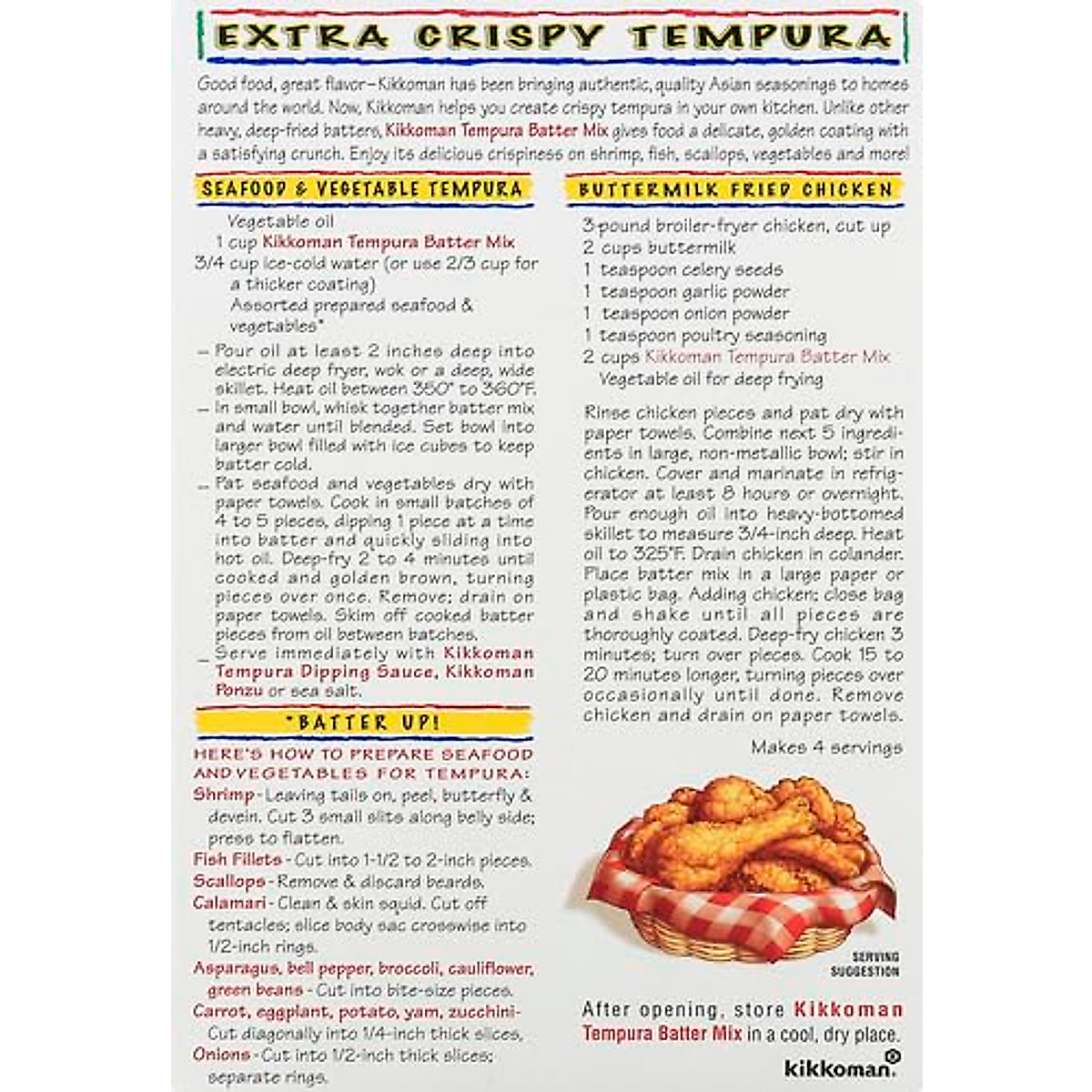 Kikkoman Tempura Batter Extra Crispy, 10 Oz