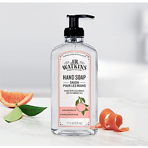 J.R. Watkins Gel Hand Soap For Bathroom or Kitchen, Scented, USA Made And Cruelty Free, 11 Fl Oz, Grapefruit, 3 Pack