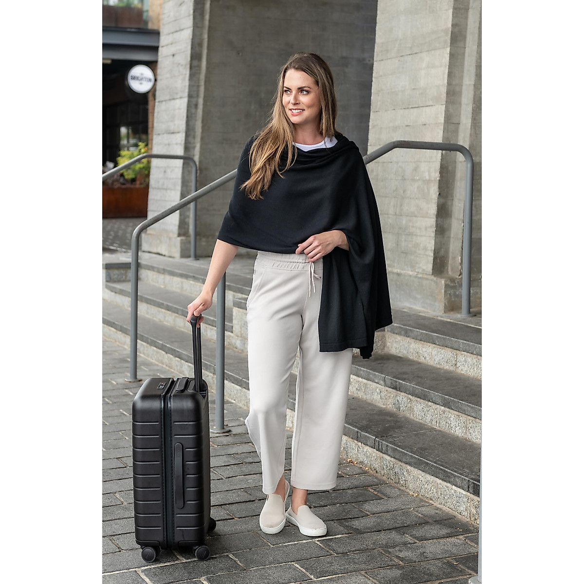 zestt Dreamsoft Travel Scarf, Wrap and Shawl, Organic Cotton, Black