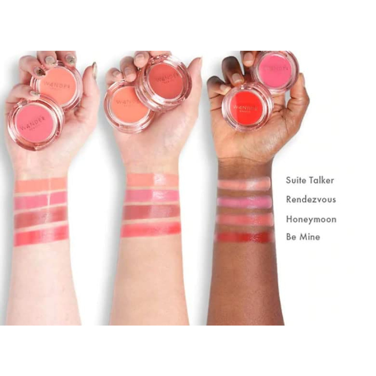 Wander Beauty Double Date Lip & Cheek - Rendezvous/Swipe - 4-in-1 Cream Blush & Lip Tint - Blush, Lip Moisturizer, Lip Balm & Eye Gloss - Multitasking Eye, Cheek & Lip Makeup With Green Tea - 0.07 oz