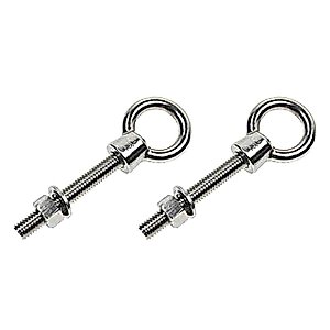 US Cargo Control Shoulder Eye Bolts - Stainless Steel Type 316 - Long - 3/8" x 12" - 2 Pack