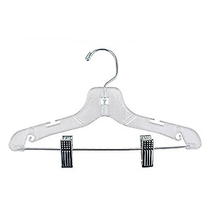 NAHANCO 412RC Super Heavy Weight Plastic Suit Hanger, 12", Clear (Pack of 100)
