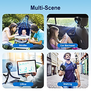 MORECORE Auto Oscillating Clip Fan for Exercise Bike/Treadmill, Portable & Rechargeable Battery with Flexible Tripod, Design for Exercise Machine GYM Workout