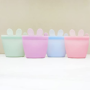 Elk and Friends Silicone Kids Snack Container | Food Grade Silicone | Reusable Pouch | Dishwasher Safe | 8oz Storage | 2 Pack
