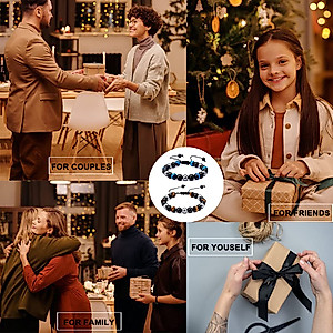 SOOWOOT 2-4Pcs Triple Protection Bracelet - Tiger Eye & Obsidian & Hematite Triple Bracelet Bring Protect Good Luck and Prosperity for Men Women (D:2pcs-Weave)