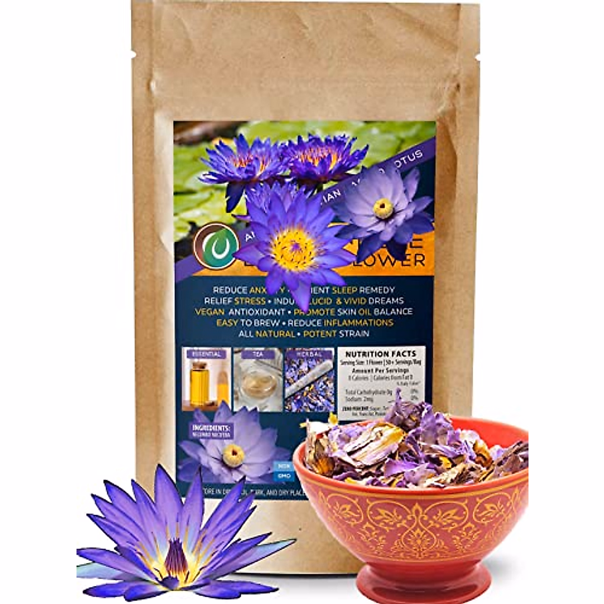 Herbal Exotic Premium Dired Whole Flower Tea (50g) Matcha Green Tea Powder 4oz (Ancient)