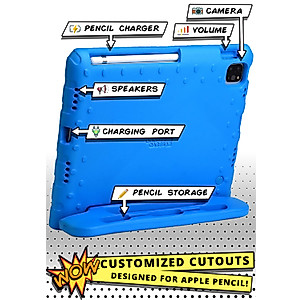 Official Cooper Dynamo for iPad Pro 11 inch Case for Kids 4th/3rd/2nd/1st Generation 2022/2021/2020/2018 | Rugged Foam, Magic Handle, Stand, with Pencil Holder, Eco-Mailer