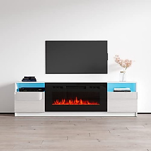 York 02 Electric Fireplace Modern 79" TV Stand