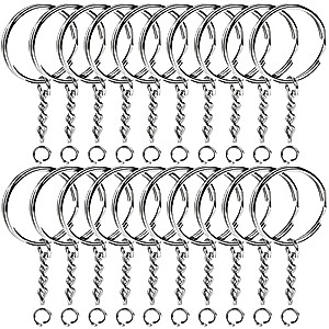 20PCS Key Chain Rings Teenitor Key Chain Rings 1 Inch Key Chain Rings for Crafts, Key Chain Rings, Keychain Key Chain Ring for Crafts