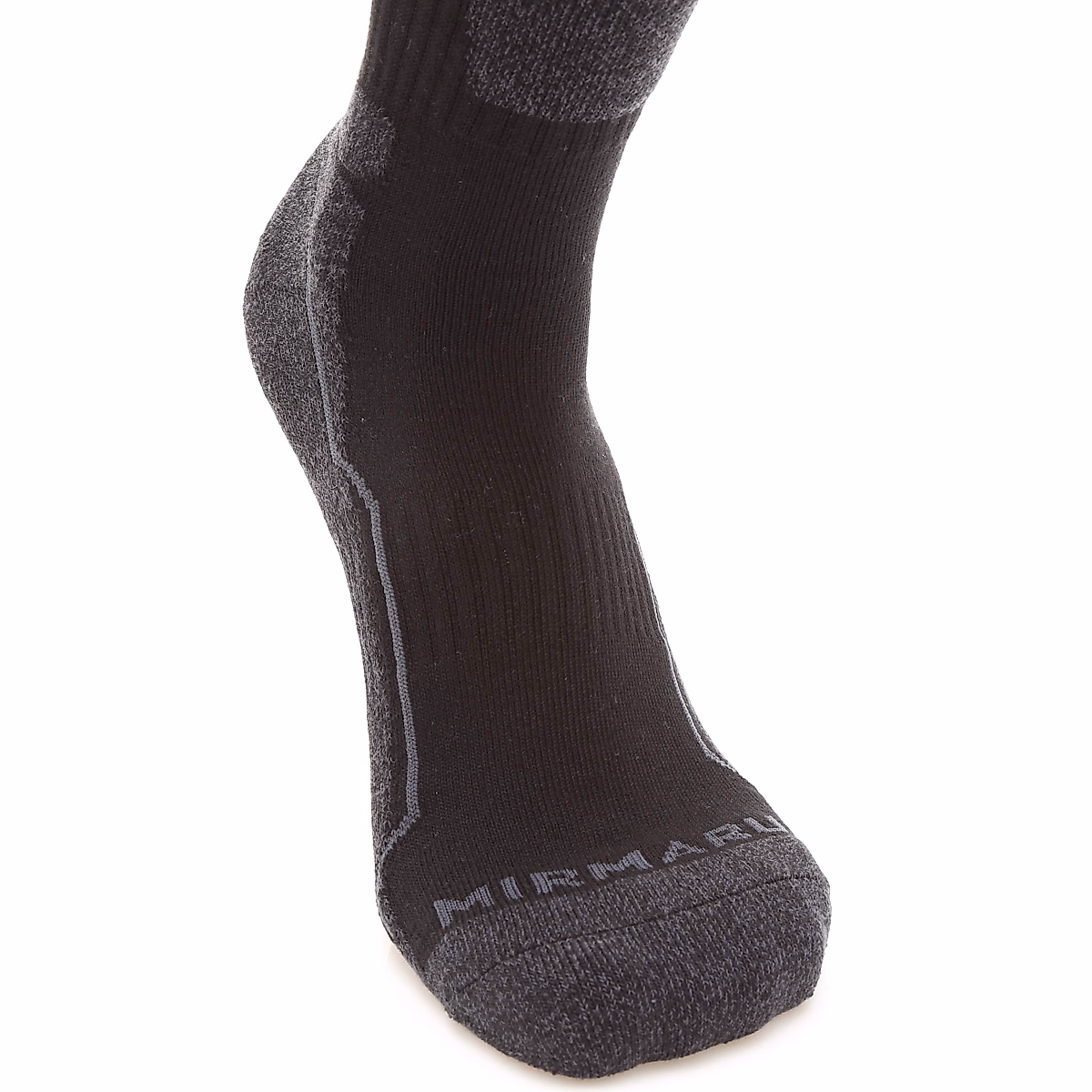 MIRMARU Men's 5 Pairs Hiking Outdoor Trail Running Trekking Moisture Wicking Cushion Crew Socks (M224-LARGE)