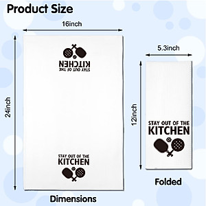 RZHV Stay Out of The Kitchen Kitchen Towel, Funny Pickleball Dish Towel Gift for Women Sisters Friends Mom Aunty Hostess Pickleball Lover, Housewarming New Home