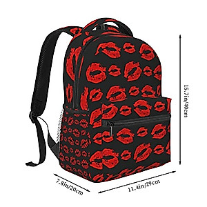 Qurdtt Happy Valentine's Day Love Heart Backpack School Bookbag Travel Daypack for Men Women Teens