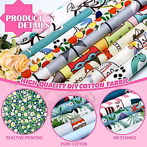 100 Pcs Cotton Fabric Square Patchwork Craft Fabric Scraps Quilting Fat Bundles Flower Animals Cartoon for DIY Sewing Cloths (Lovely, 10 Inch)