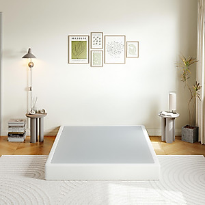 Artimorany 6 Inch Low Profile Box Spring King, Metal King Mattress Foundation and Fabric Cover Set, Easy Assembly, Noise Free, Non Slip