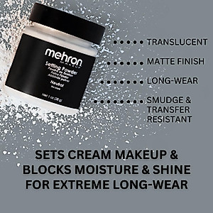 Mehron Makeup Setting Powder | Loose Powder Makeup | Loose Setting Powder Makeup Perfect for Halloween 1 oz (28 g) (Neutral)