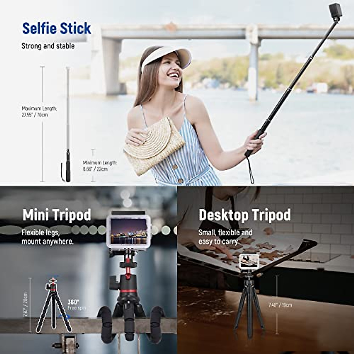 NEEWER Pro Version 61 in 1 Action Camera Accessory Kit Compatible with GoPro Hero 11 10 9 8 7 6 5 4 GoPro Max GoPro Fusion Insta360 DJI Osmo Action Action 2 AKASO and More