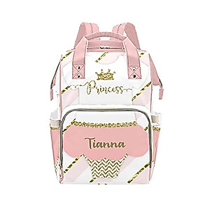 Custom Pink Skirt Diaper Bag with Name Backpack Large Capacity Baby Bag for Women Men Mother Dad Gifts