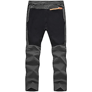 TBMPOY Men's Hiking Work Cargo Pants Lightweight Waterproof Quick Dry Outdoor Mountain Pant Fishing Camping Gray 38