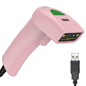 Symcode USB 1D Barcode Scanner, Handheld Wired CCD Laser Barcode Reader Scanner Supports Screen Scan UPC Bar Code Scanner for Warehouse, Library, Supermarket,POS