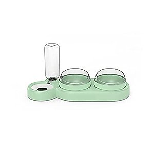 BREWIX Dog Food Bowl Pet Cat Bowl Automatic Feeder Dog Cat Food Bowl with Water Fountain Double Bowl Drinking Raised Stand Dish Bowls for Cats Bowl