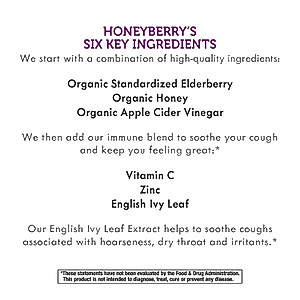 Nature's Way Sambucus HoneyBerry NightTime Cough Syrup for Kids, Soothes Occasional Cough Due to Horseness, Dry Throat & Irritants and Melatonin for Occasional Sleeplessness*, 4 Fl Oz.