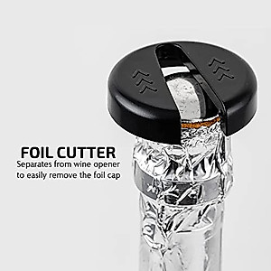 Ovente Electric Stainless Steel Wine Bottle Opener with Foil Wine Cutter, 4 AA Battery Operated Opener One Touch Operation and LED Indicator, Compact & Portable Perfect for Travel, Silver WO1381S