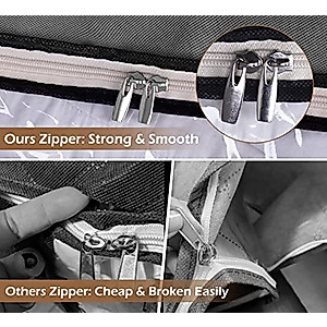 SLEEPING LAMB 120L Extra Large Blanket Storage Bags Breathable Clothes Storage Containers for King Comforter Bedding Pillow Sheet, Reinforced Handles, Grey