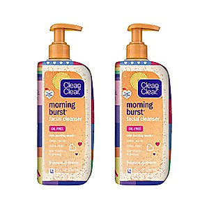 Clean & Clear Morning Burst Oil-Free Facial Cleanser, Brightening Vitamin C & Ginseng, Daily Face Wash, Hypoallergenic, Special Care with Pride Packaging, Value Two Pack, 8 Fl. Oz
