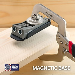 Massca Twin Pocket Hole Jig Kit – Adjustable & Easy to Use Joinery Pocket Screw Jig for Woodworking - Pocket Jig Tool with Drill Bit, Hex Key & Stop Collar – For DIY Carpentry Projects