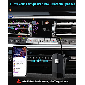 Golvery Upgraded Bluetooth 5.4 Receiver for Speaker, Wireless Audio Adapter for Home Audio Car Stereo with 3.5mm RCA Jack, 20 Hours Playtime, Dual Connection to 2 Phones, Easy Control ON/Off Slider
