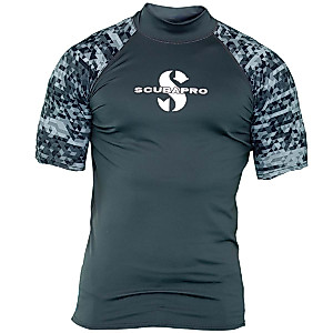 SCUBAPRO Men's UPF50 Short-Sleeve Rash Guard, 2XL, Graphite