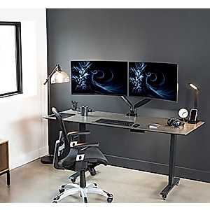 VIVO Premium Aluminum Heavy Duty Dual Monitor Arm for Ultrawide Monitors up to 35 inches and 30.9 lbs Each, Desk Mount Stand, Pneumatic Height, Max VESA 100x100, Black, STAND-V202Q