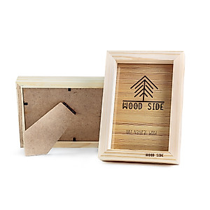 Wooden Picture Frames 8x10 with Real Glass - Set of 2 - Eco Unfinished Wood - Thick Borders and Natural Wood Color for Wall Hanging and Desktop Photo Frame